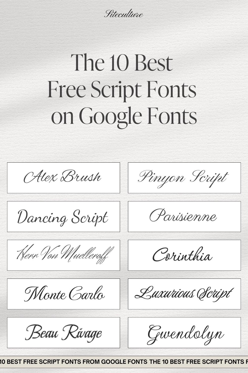 10 of the Best Free Script Fonts on Google Fonts in 2024 - Siteculture